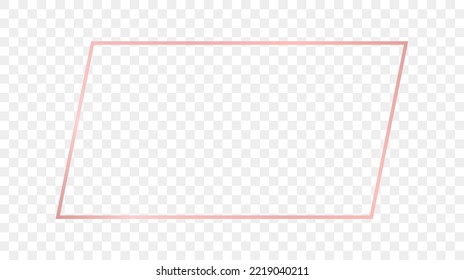 353 Vector Gold Glowing Rectangular Shape Frame Isolated On Transparent ...