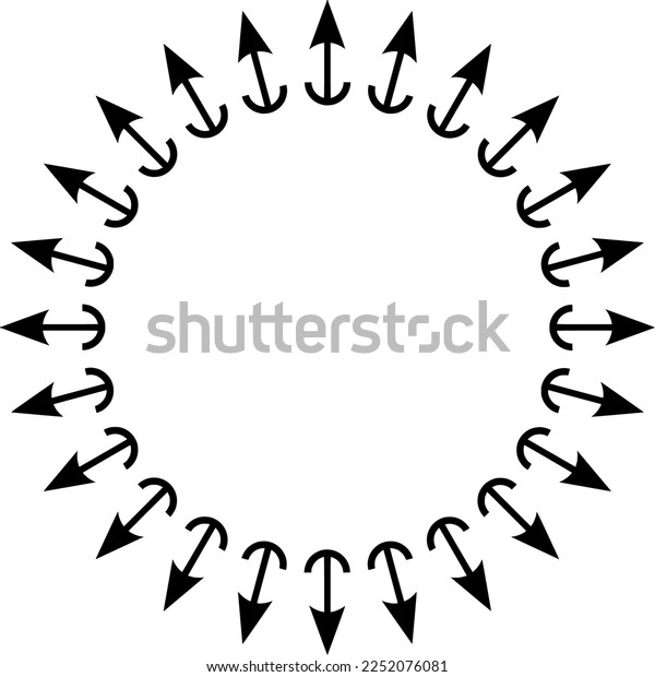 Round Arrow Frame Border Vector Stock Vector (Royalty Free) 2252076081 ...