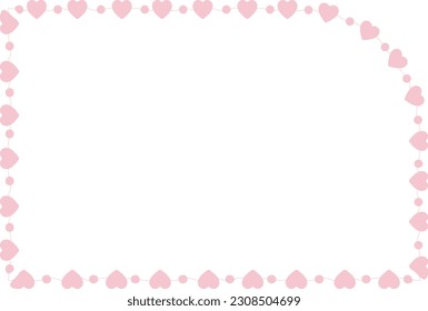 Rectangle Frame Heart Frame Cute Pink Stock Vector (Royalty Free ...