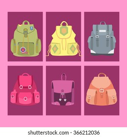 Rucksack Vector Set Stock Vector (Royalty Free) 366212036 | Shutterstock