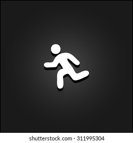 Running Man White Flat Simple Vector Stock Vector (Royalty Free ...