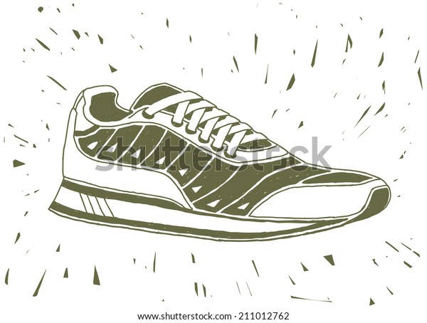 Running Shoe Vector Drawing Isolated On Stock Vector (Royalty Free ...