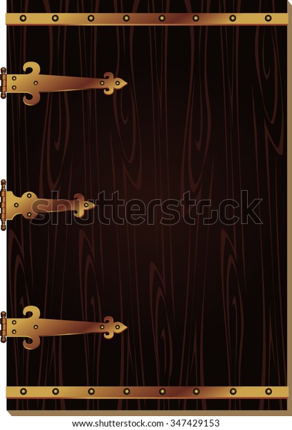 Rustic Dark Wood Doortraditional Hinged Door Stock Vector (Royalty Free ...