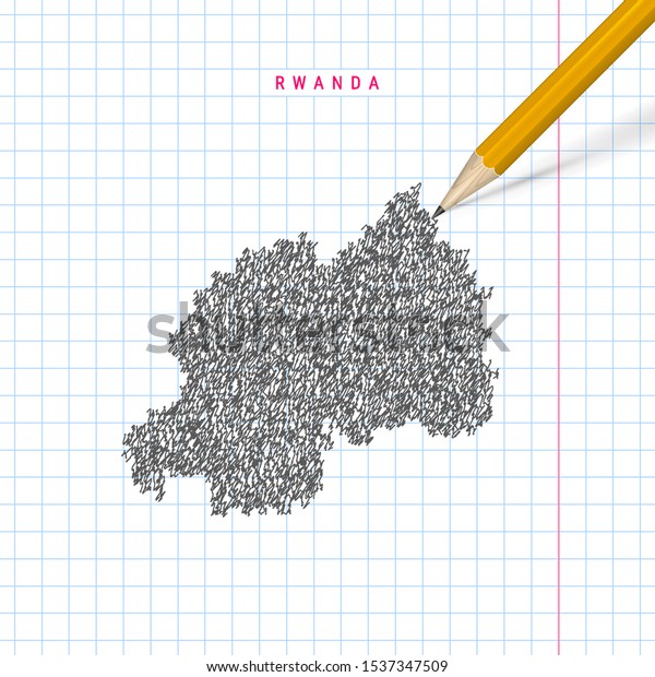 Rwanda Sketch Scribble Vector Map Drawn Stock Vector (Royalty Free ...