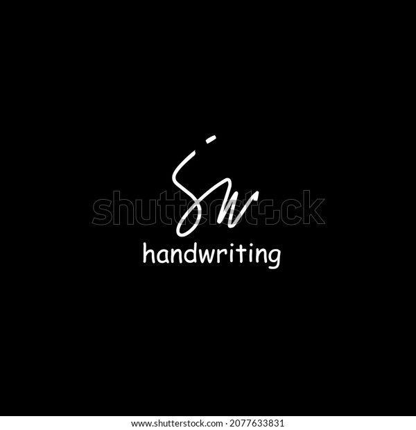 S W Sw Initial Letter Handwriting Stock Vector (Royalty Free ...