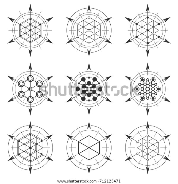 Sacred Geometry Element Hexagonal Element Stock Vector (Royalty Free ...