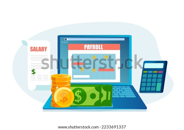 Salary Payroll System Concept Vector Computer Stock Vector (Royalty ...