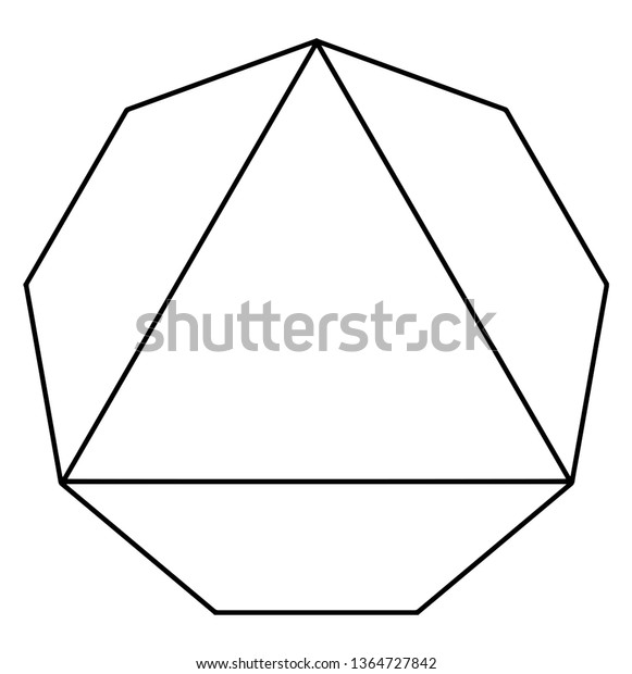 Sample Equilateral Triangle Inscribed Regular Nonagon: เวกเตอร์สต็อก ...