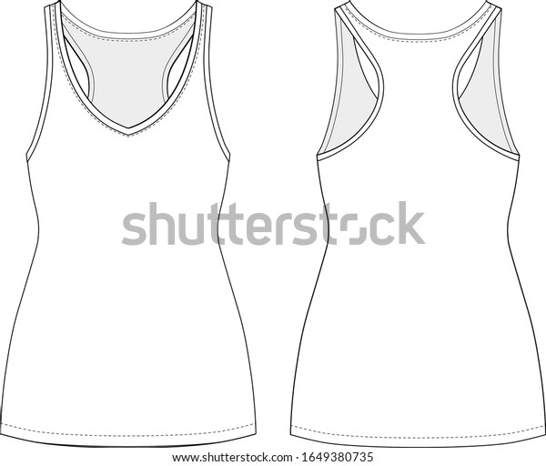 Sample Technical Drawing Tank Top Stock Vector (Royalty Free ...