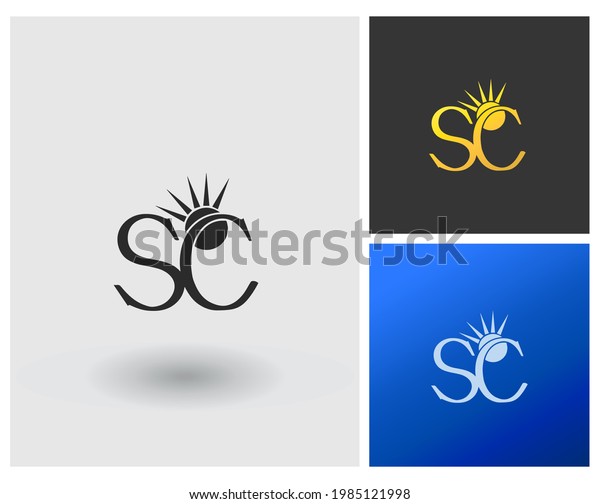 logotipo de sol SC vectores monograma: vector de stock (libre de ...