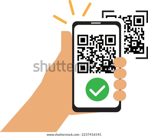 Scan Qr Code Icon Payment Hand Stock Vector (Royalty Free) 2237416545 ...