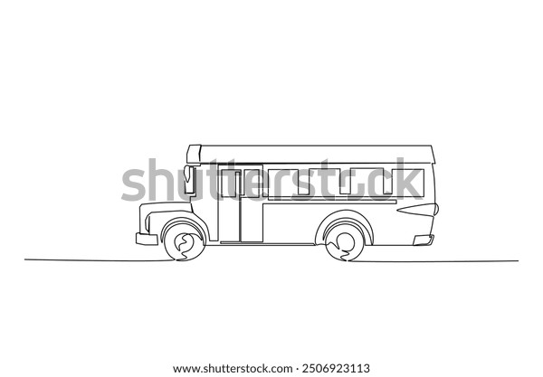 School Bus Continuous One Line Drawing Stock Vector (Royalty Free ...