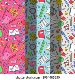 School Pattern Background Back School Wallpaper Stock Vector (Royalty ...