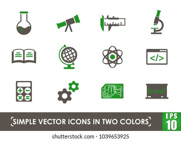 Sciences Simple Vector Icons Two Colors Stock Vector (Royalty Free ...