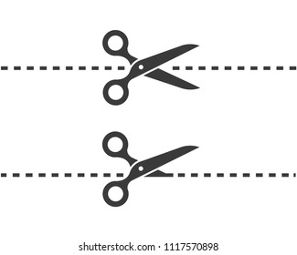 Scissors Cutting Mark Icons Vector Image Stock Vector (Royalty Free ...