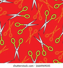 Pop Art Scissors Seamless Pattern Wallpaper Stock Vector (Royalty Free ...