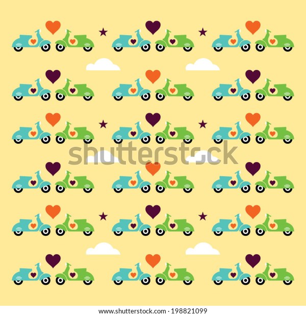 Scooter Pattern Stock Vector (Royalty Free) 198821099 | Shutterstock