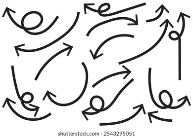 Set Hand Drawn Pencil Arrows Charcoal Stock Vector (Royalty Free ...