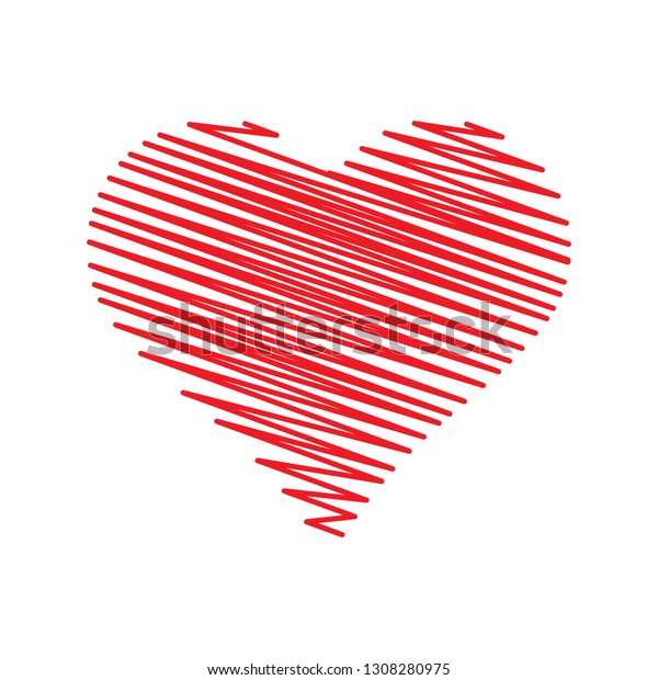 Scribble Heart Vector Stock Vector (Royalty Free) 1308280975 | Shutterstock