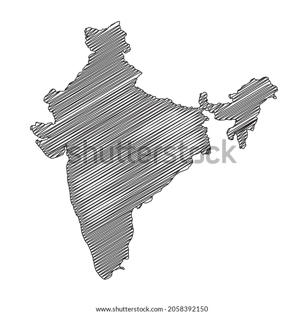 Scribble Style India Map Design Vector Stock Vector (Royalty Free) 2058392150 | Shutterstock