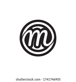 Script Letter M Circle Design Vector Stock Vector (Royalty Free ...