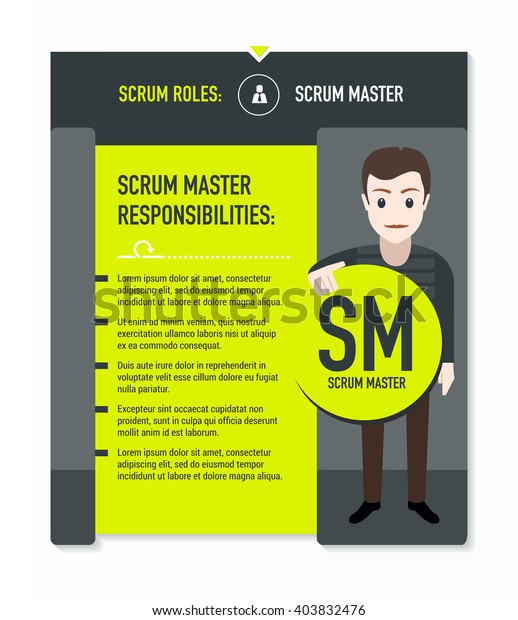 Scrum Roles Scrum Master Responsibilities Template Stock Vector ...