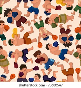 Seamless Boxer Patterncartoon Vector Illustration Stock Vector (Royalty ...