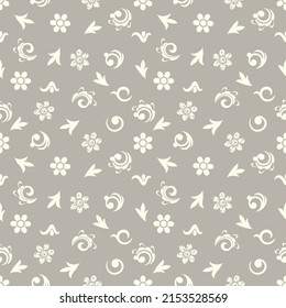 Seamless Light Background Brown Pattern Baroque Stock Vector (Royalty ...