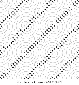 Seamless Circle Line Pattern Abstract Black Stock Vector (Royalty Free ...