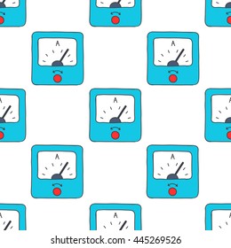Seamless Doodle Pattern Ammeter Vector Illustration Stock Vector ...