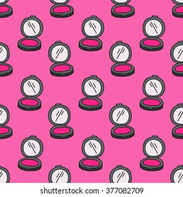 Seamless Doodle Pattern Blusher Vector Illustration Stock Vector ...
