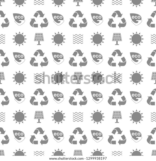 Seamless Ecology Pattern Flat Vector Cartoon Stock Vector (Royalty Free ...