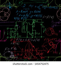 Seamless Endless Pattern Background Handwritten Mathematical Stock ...