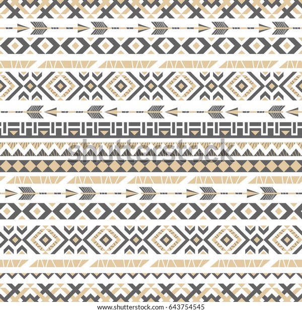 Seamless Ethnic Beige Pattern Vector Illustration Stock Vector (Royalty ...