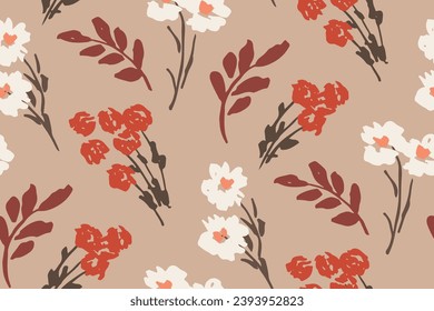 Seamless Floral Pattern Abstract Flower Print Stock Vector (Royalty ...