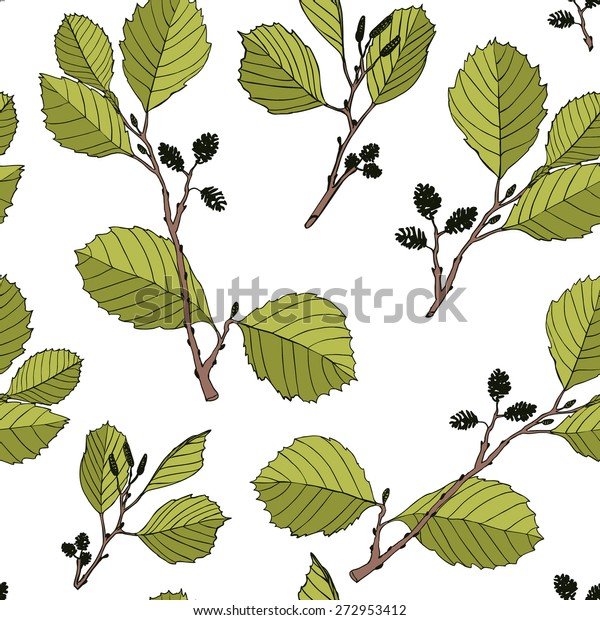 Seamless Floral Vector Pattern Linear Plants Stock Vector (Royalty Free ...