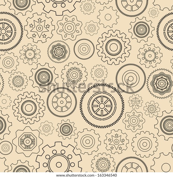Seamless Gear Wheels Pattern Background Vector Stock Vector (Royalty ...