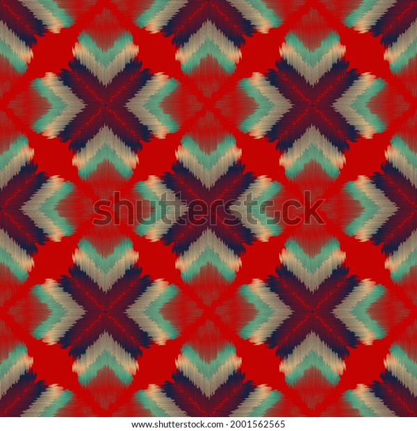 Seamless Net Square Pattern Vector Ikat Stock Vector (Royalty Free ...