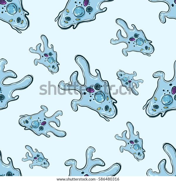 Seamless Pattern Amoeba Vector Illustration Stock Vector (Royalty Free ...