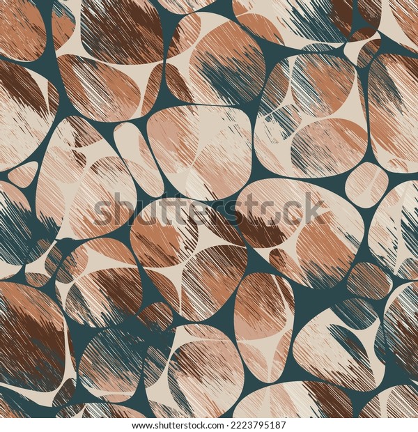 Seamless Pattern Circles Brush Texture Stock Vector (Royalty Free ...