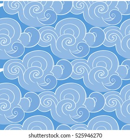 Seamless Pattern Clouds Vector Illustration Stock Vector (Royalty Free ...