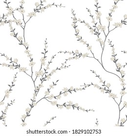 Seamless Pattern Flowering Branches Stock Vector (Royalty Free) 1829102753 | Shutterstock