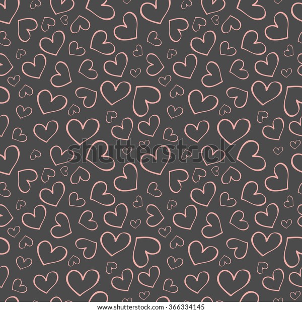 Seamless Pattern Hearts Stock Vector (Royalty Free) 366334145 ...