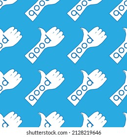 Seamless Pattern Image Affirmative Hand Gesture Stock Vector (Royalty ...