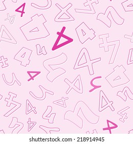 Seamless Pattern Number Four Pink Background Stock Vector (Royalty Free ...