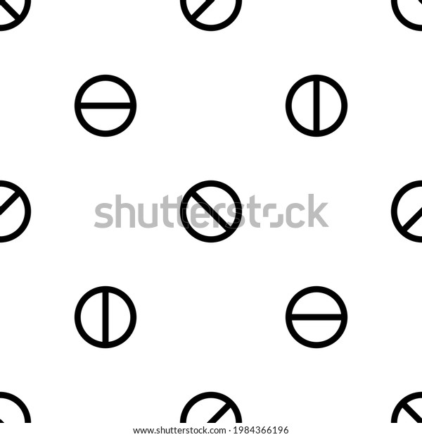 Seamless Pattern Repeated Black Stop Symbols Stock Vector (Royalty Free ...