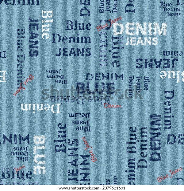 Seamless Texture Text On Denim Background Stock Vector (Royalty Free ...
