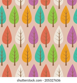Seamless Retro Autumn Leaf Background Pattern Stock Vector (Royalty ...