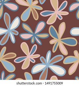 Abstract Hand Drawing Retro Large Daisy Stock Vector (Royalty Free ...