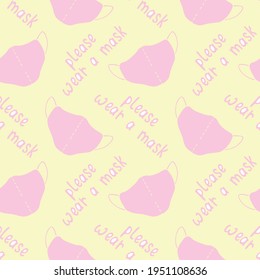 Seamless Vector Pattern Isolated Please Wear Stock Vector (Royalty Free ...